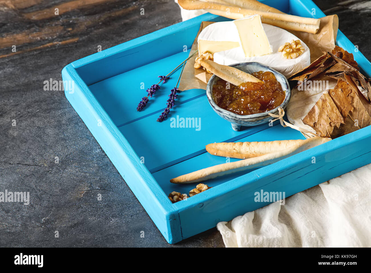 French national food. Cheese with mold. A delicious appetizer for wine ...