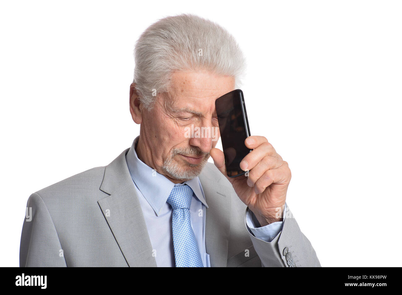 senior man with smartphone Stock Photo - Alamy