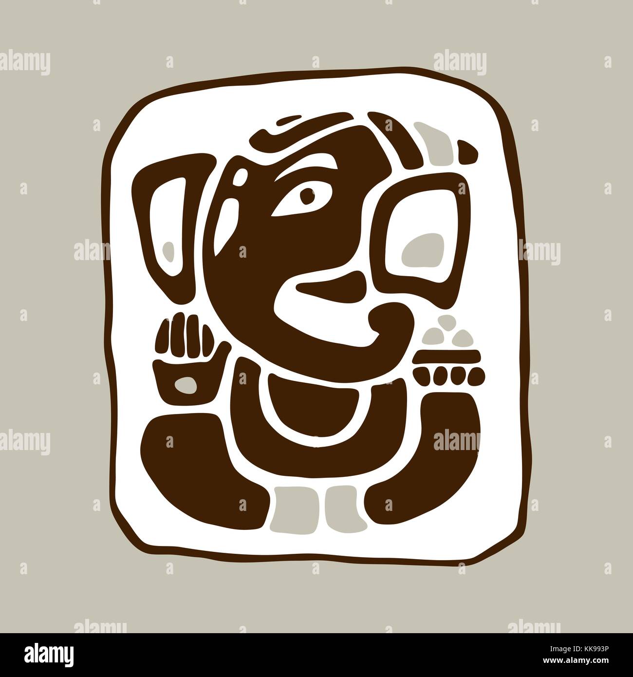 Hindu God Ganesha. Golden Ganapati. Vector hand drawn illustration ...