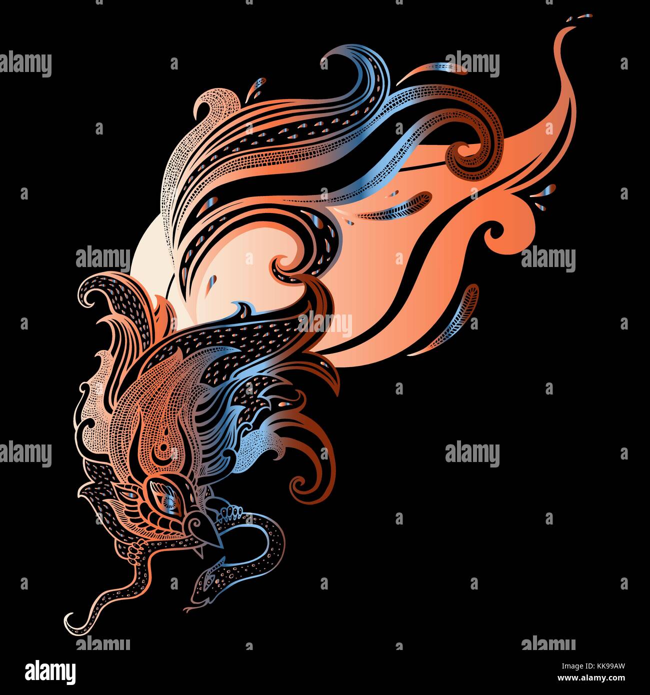 Garuda. Beautiful bird. Vector hand drawn illustration Stock Vector ...