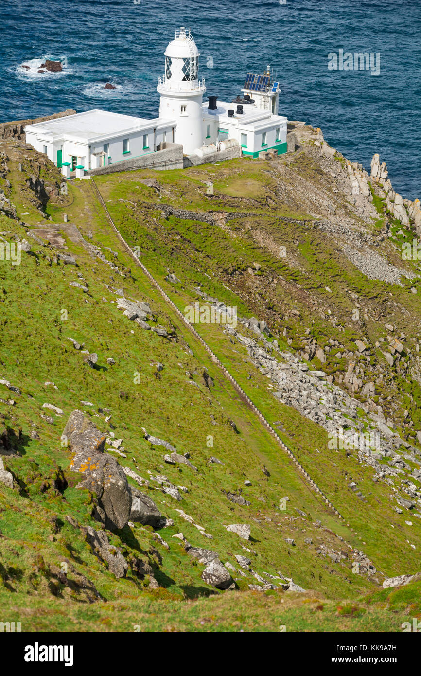 North light lighthouse on Lundy Island, Devon, England UK in August ...