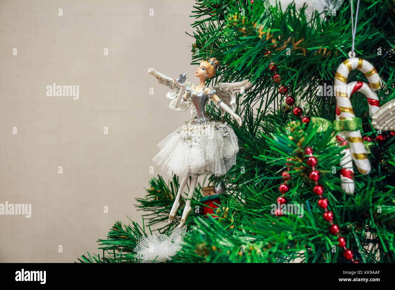 Close up Christmas toy of ballet dancer on tree Stock Photo - Alamy