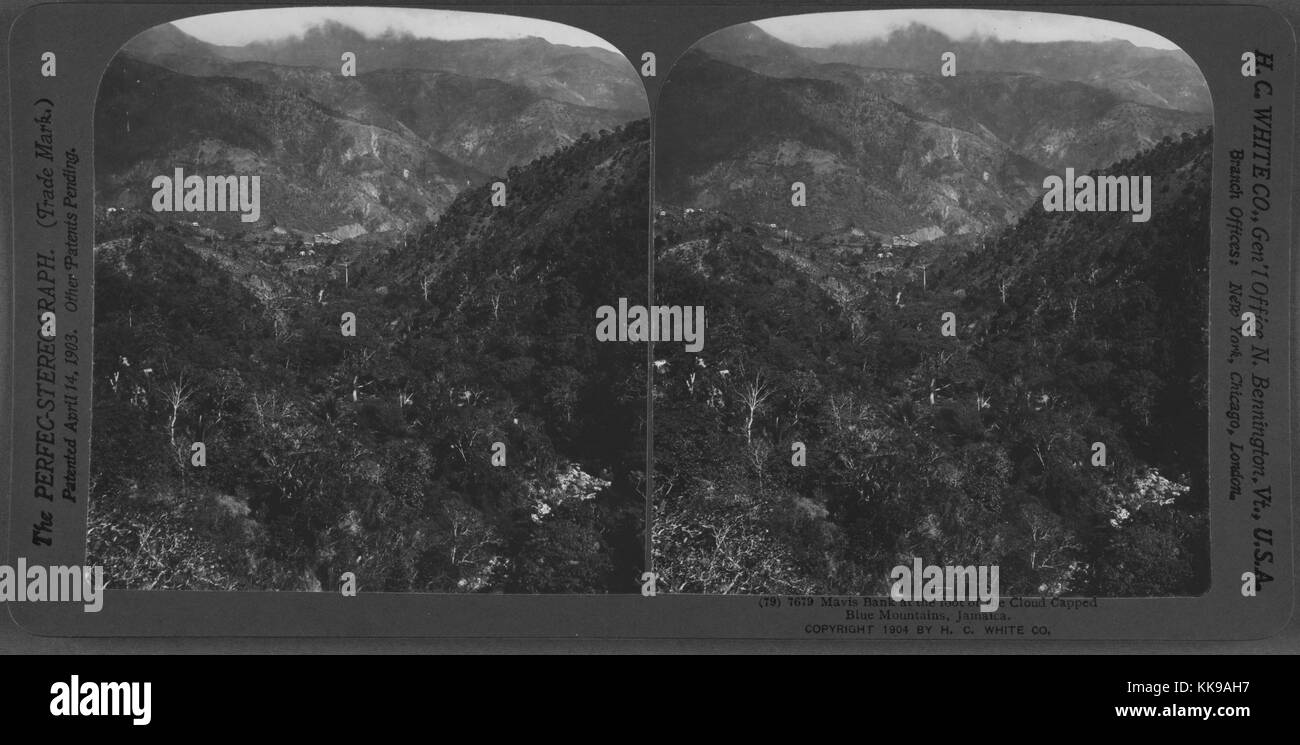 Mavis Bank at the foot of the cloud capped Blue Mountains, Jamaica ...