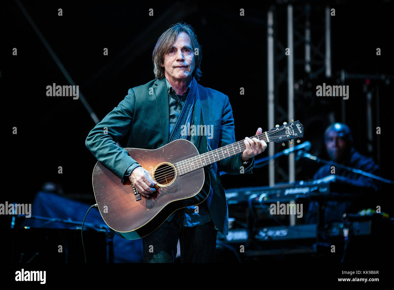 The American singer and songwriter Jackson Browne performs a live ...