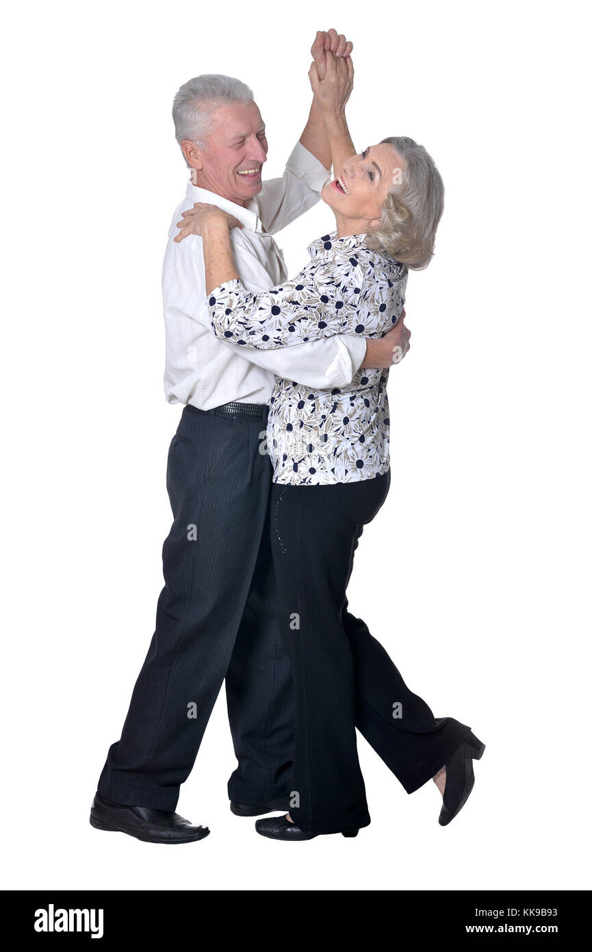 Smiling senior couple dancing Stock Photo - Alamy