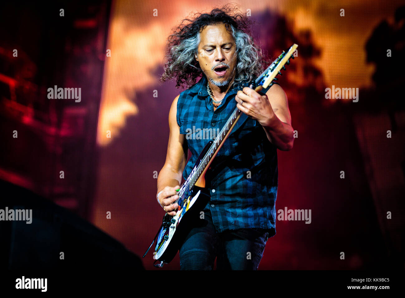 The American heavy metal band Metallica performs a live concert at ...