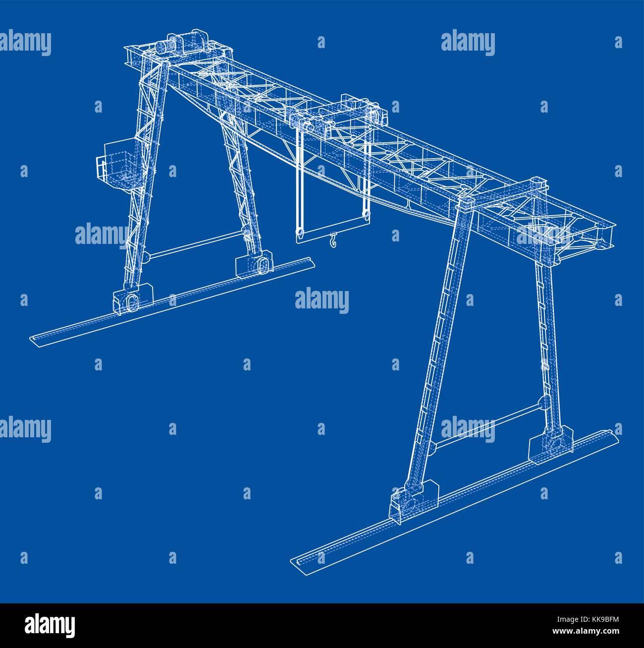 Gantry crane. Wire-frame. Vector EPS10 format Stock Vector Image & Art ...