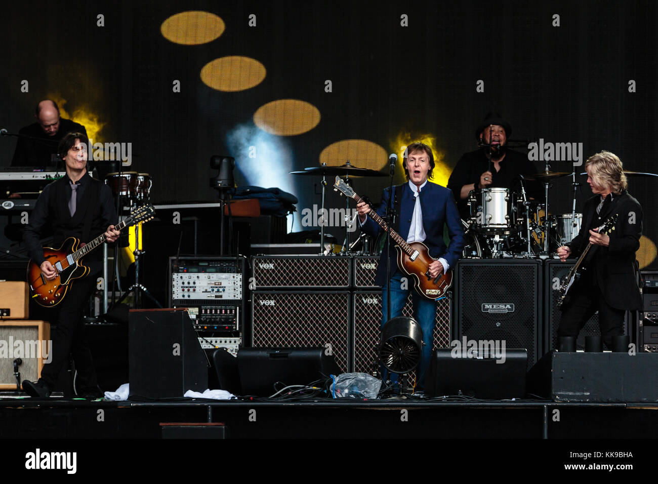 Paul McCartney, the English singer, songwriter, musician and composer ...