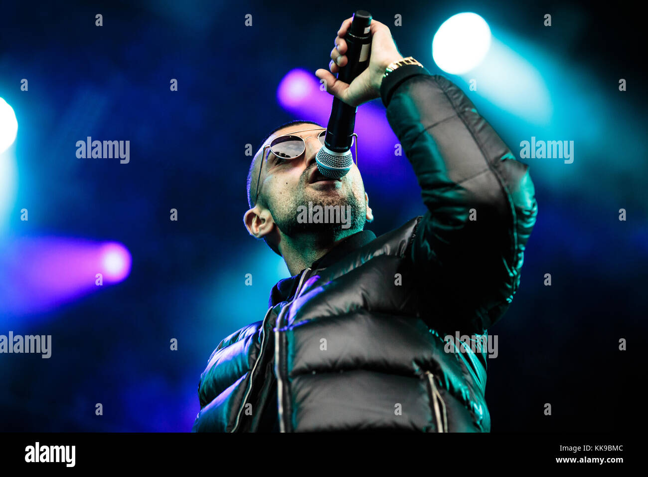 The Danish rapper Sivas (Stylized S!vas) performs a live concert at ...