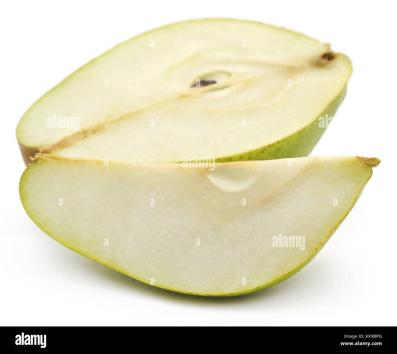 Fresh pear sliced over white background Stock Photo - Alamy