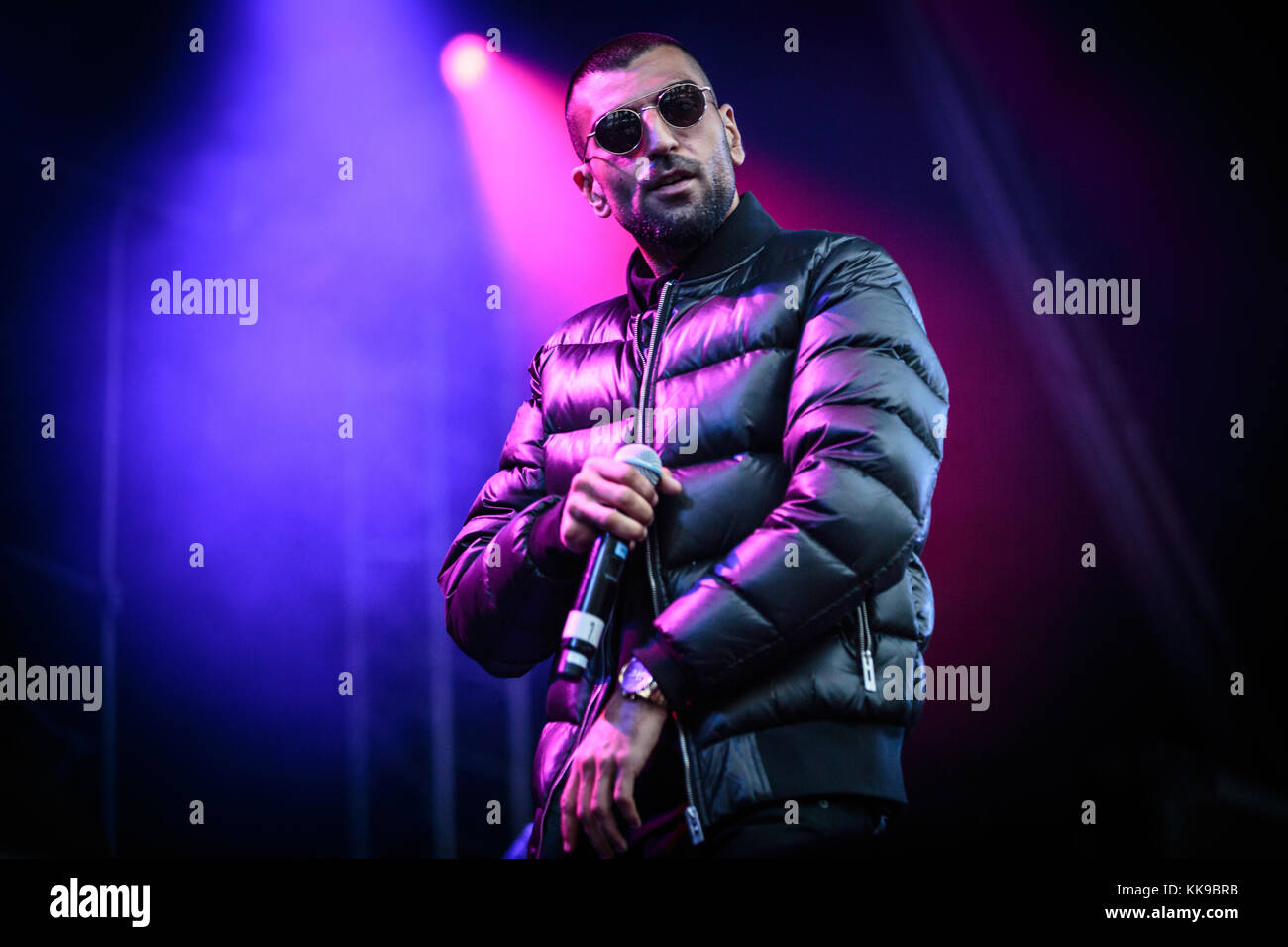 The Danish rapper Sivas (Stylized S!vas) performs a live concert at ...