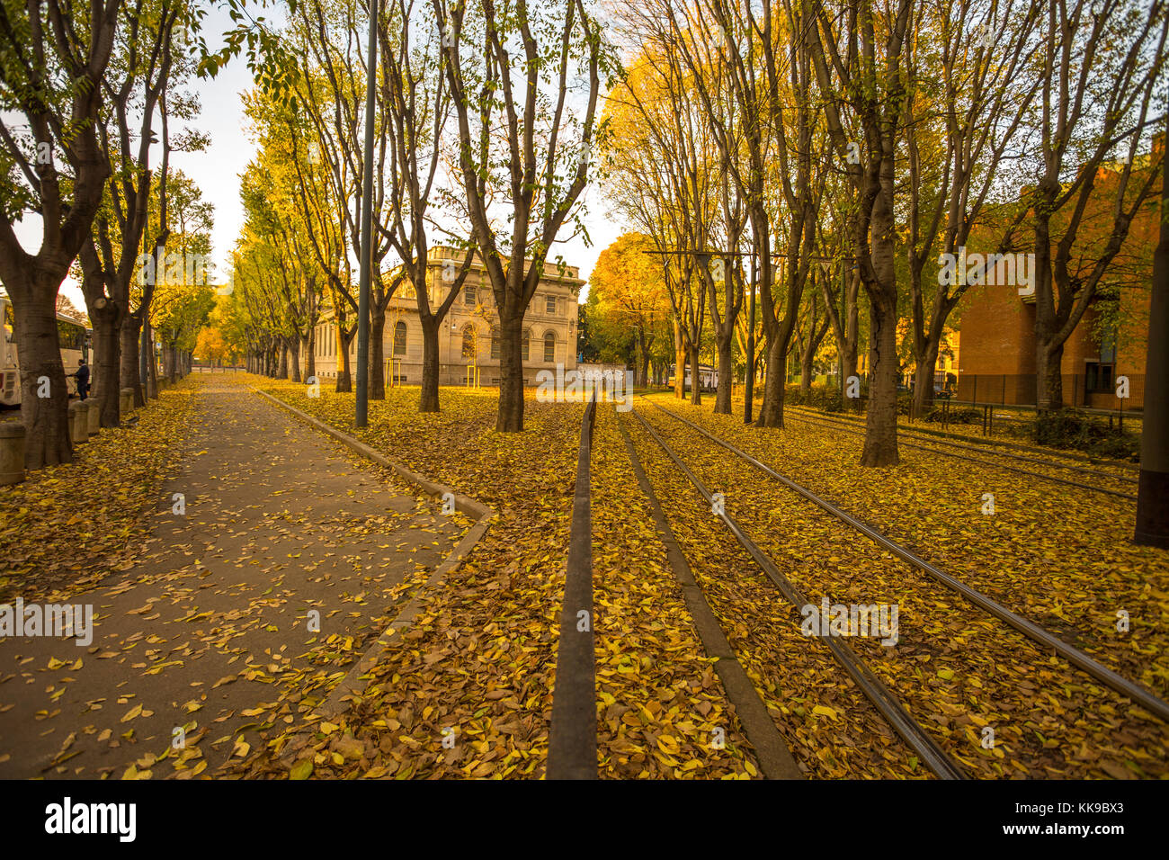 Autumn on the streets of Milan, Italy Stock Photo - Alamy