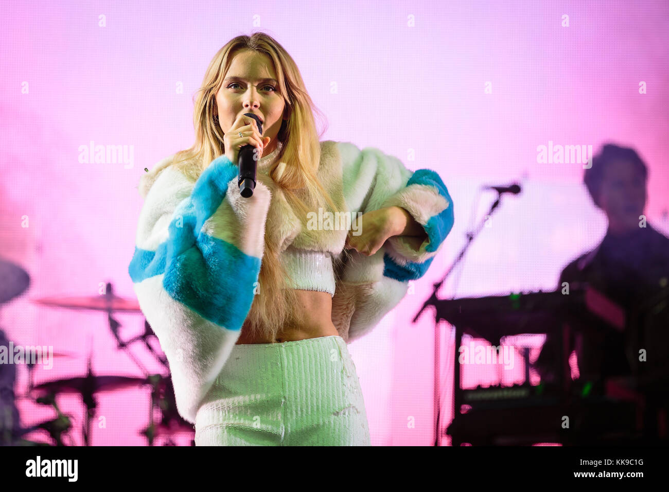 The Swedish singer and songwriter Zara Larsson performs a live concert ...