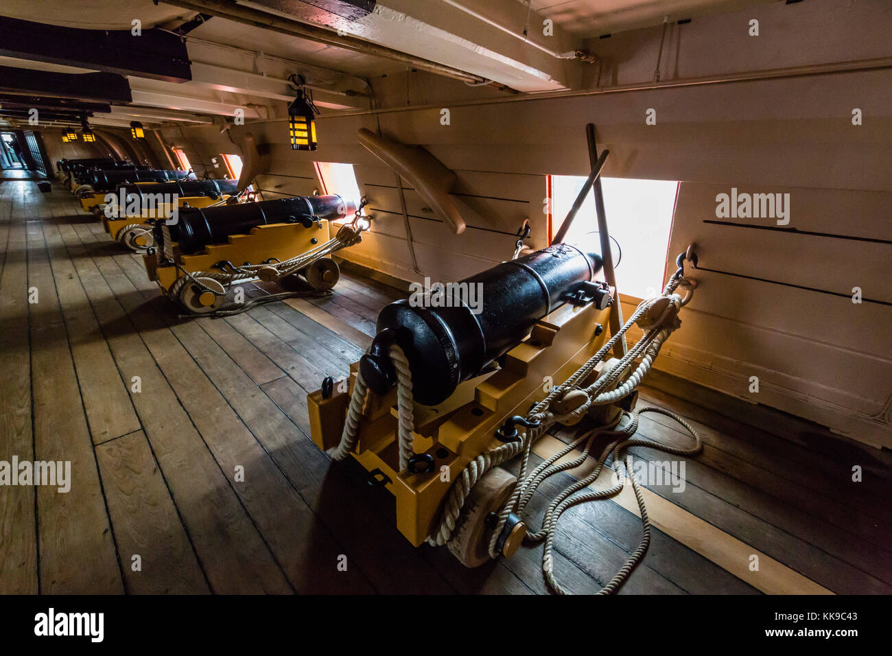 The HMS Victory, Lord Nelson's flagship at the Battle of Trafalgar, now ...