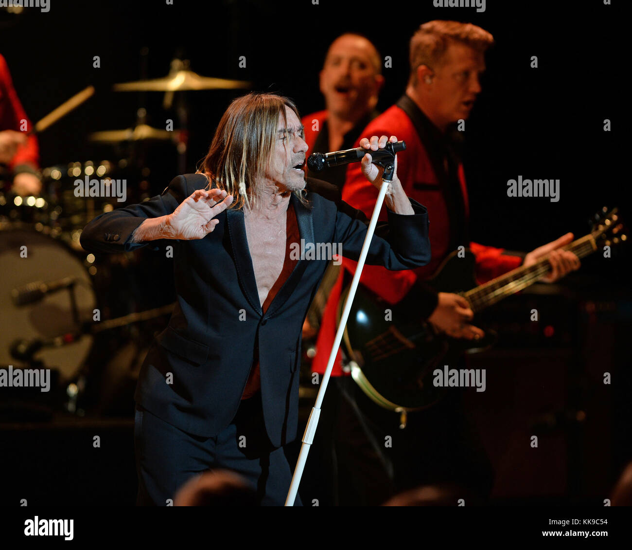 MIAMI BEACH, FL - APRIL 19: Iggy Pop is joined onstage by Eagles of ...