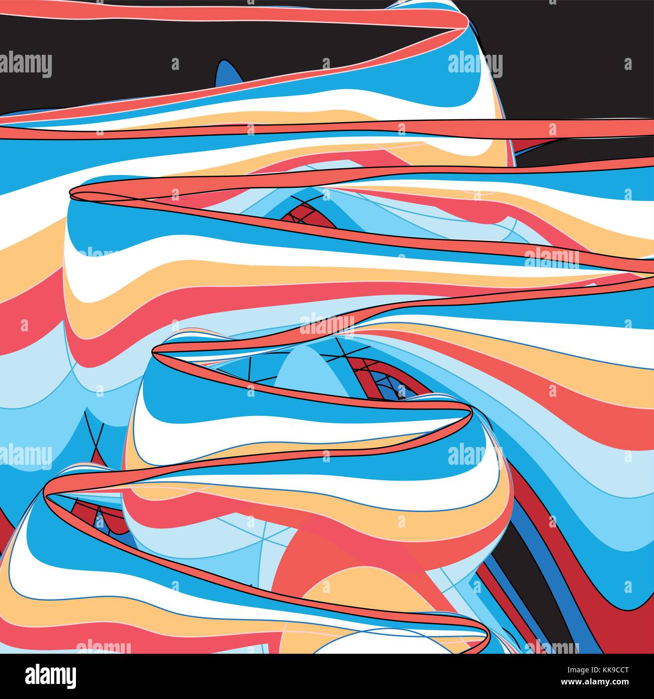 Abstract multicolored linear waves background Stock Vector Image & Art ...