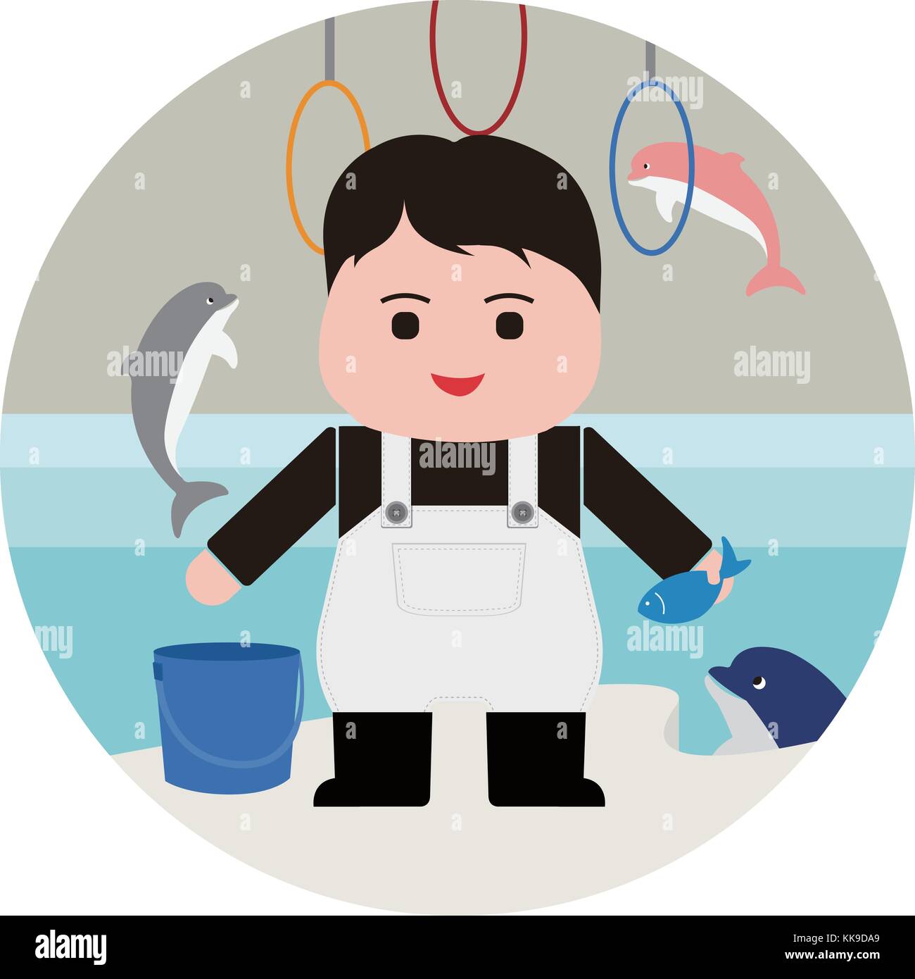 Dolphin and trainer Stock Vector Images - Alamy