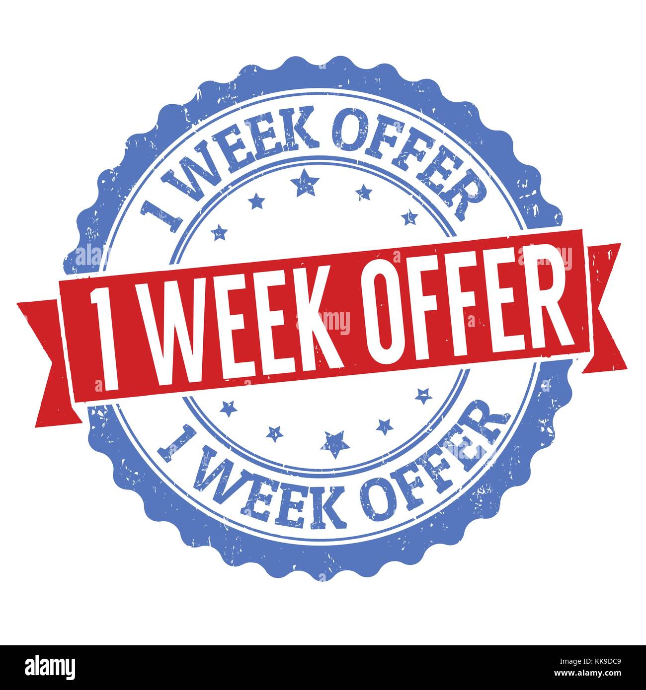 One week offer grunge rubber stamp on white background, vector ...