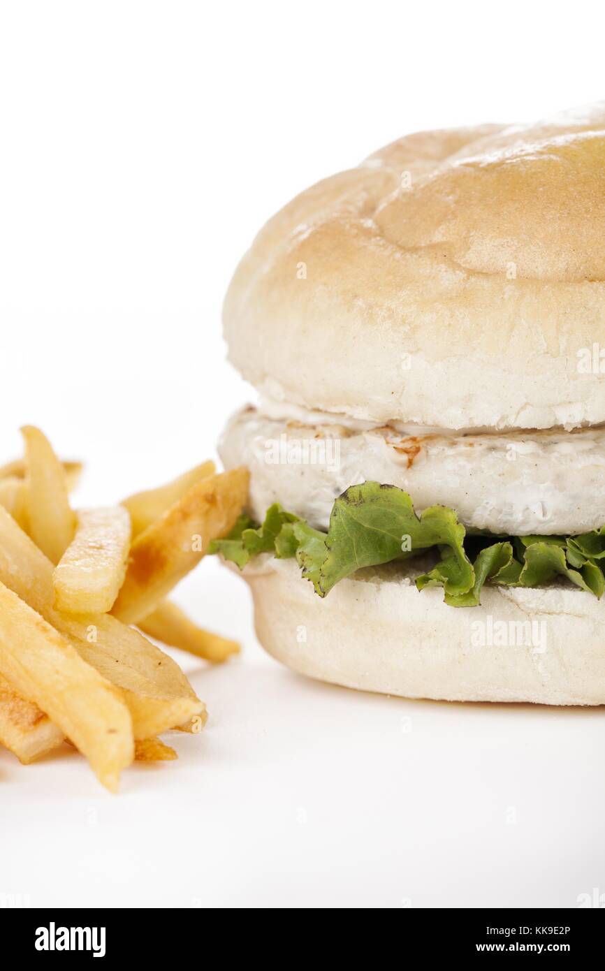 Chicken burger shot in studio Stock Photo - Alamy