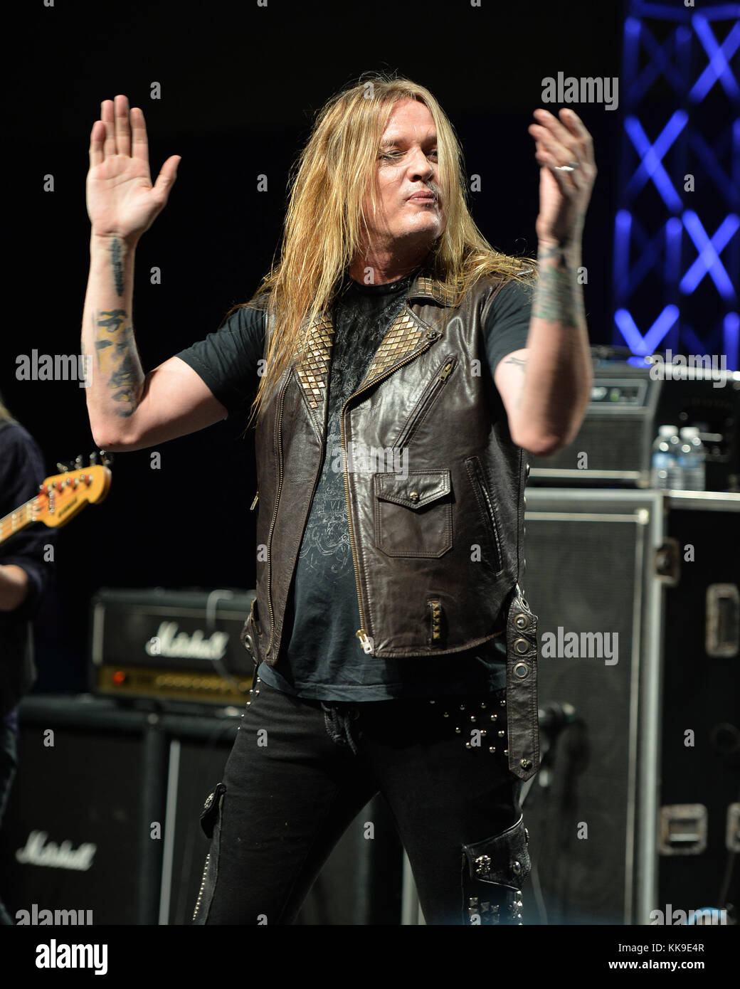 MIAMI, FL - FEBRUARY 21: Sebastian Bach of Loudness performs during the ...