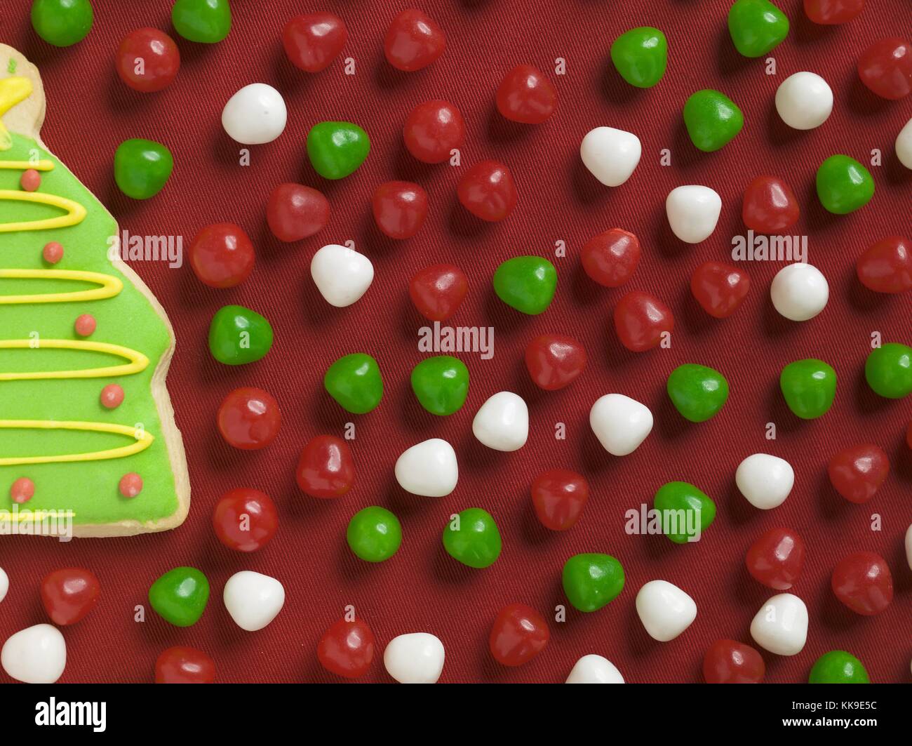 christmas tree biscuit and candies Stock Photo - Alamy