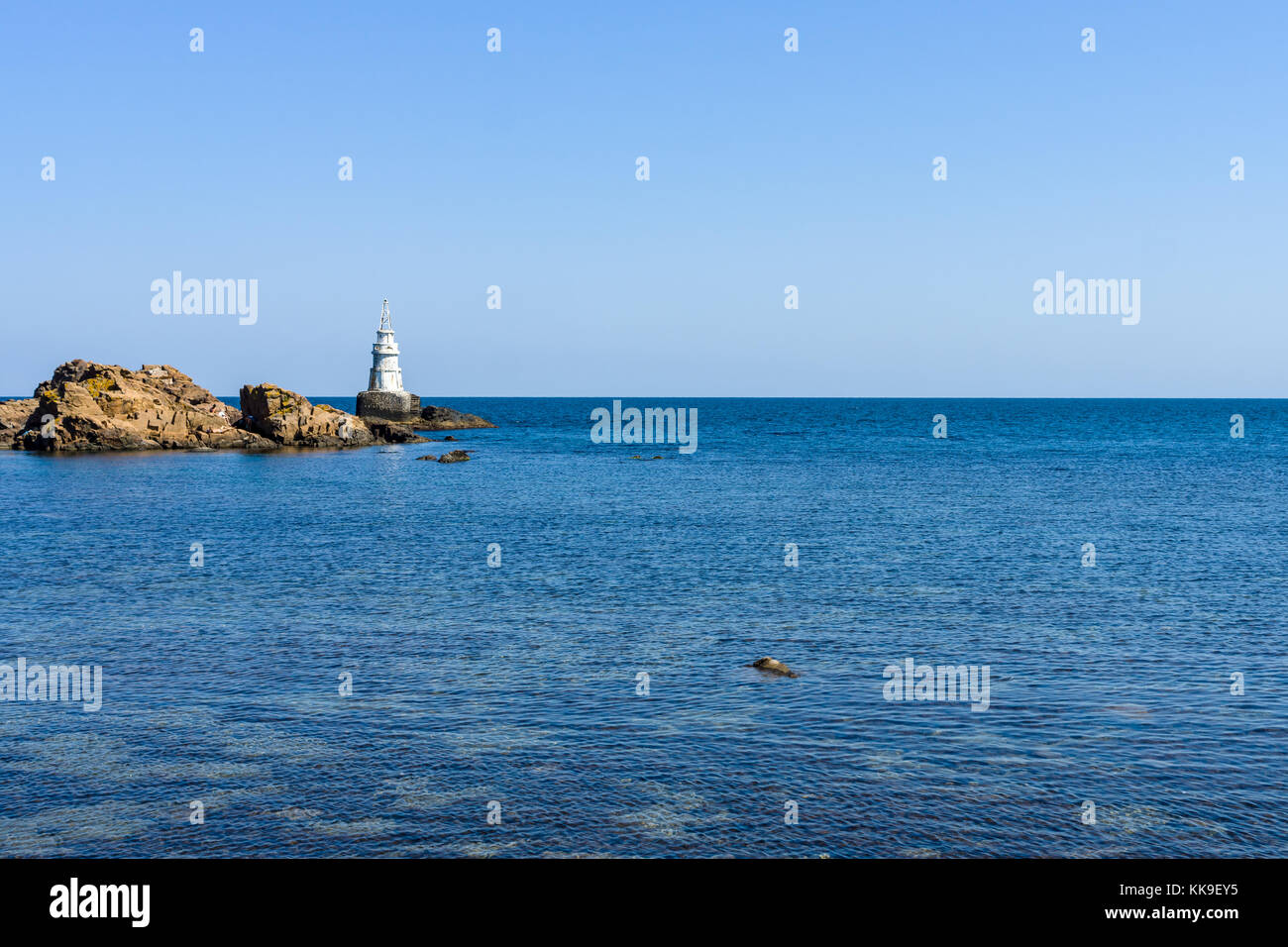A lighthouse on the rocks. Black Sea. Ahtopol. Bulgaria Stock Photo - Alamy