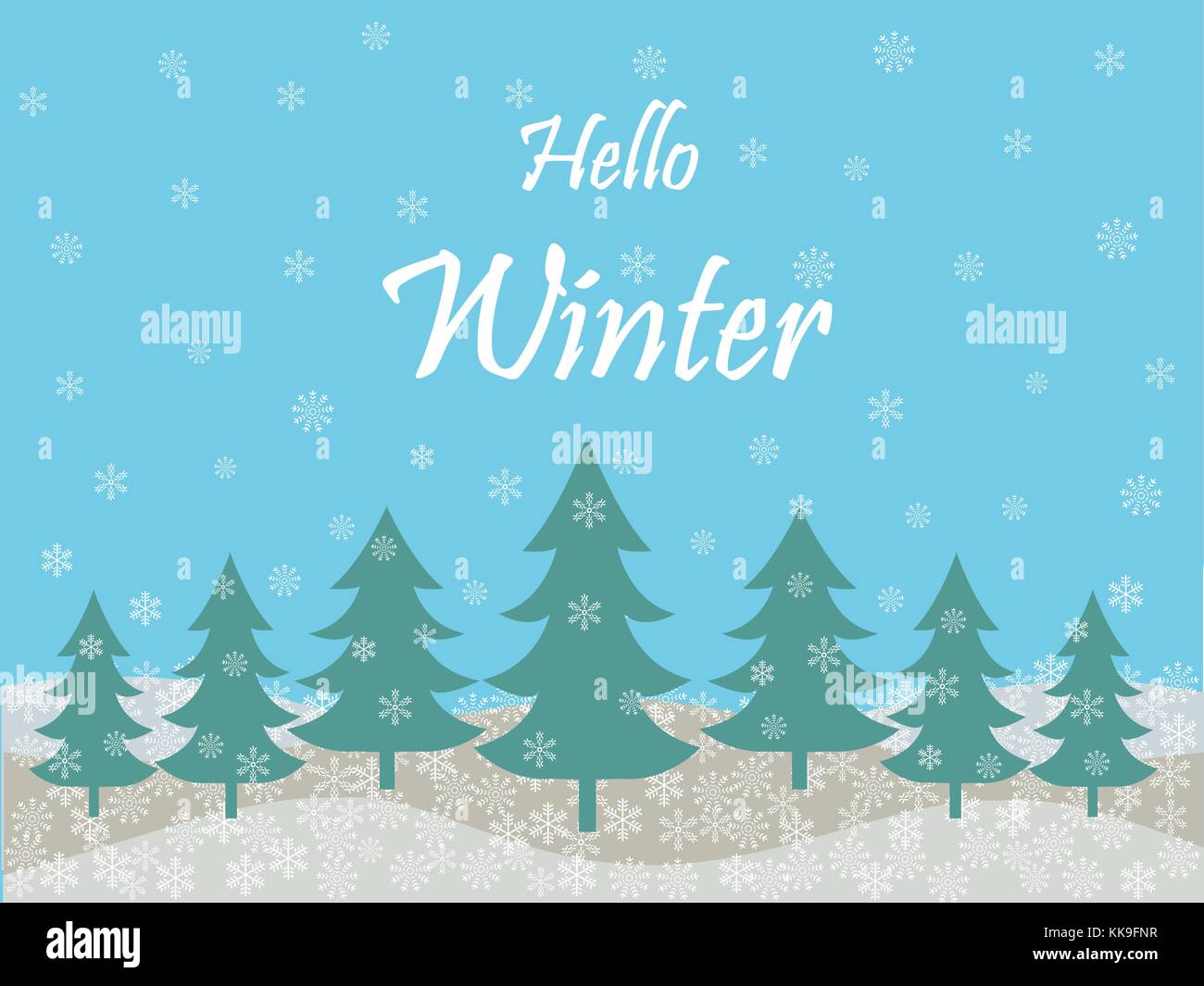Hello winter lettering on Stock Vector Images - Alamy