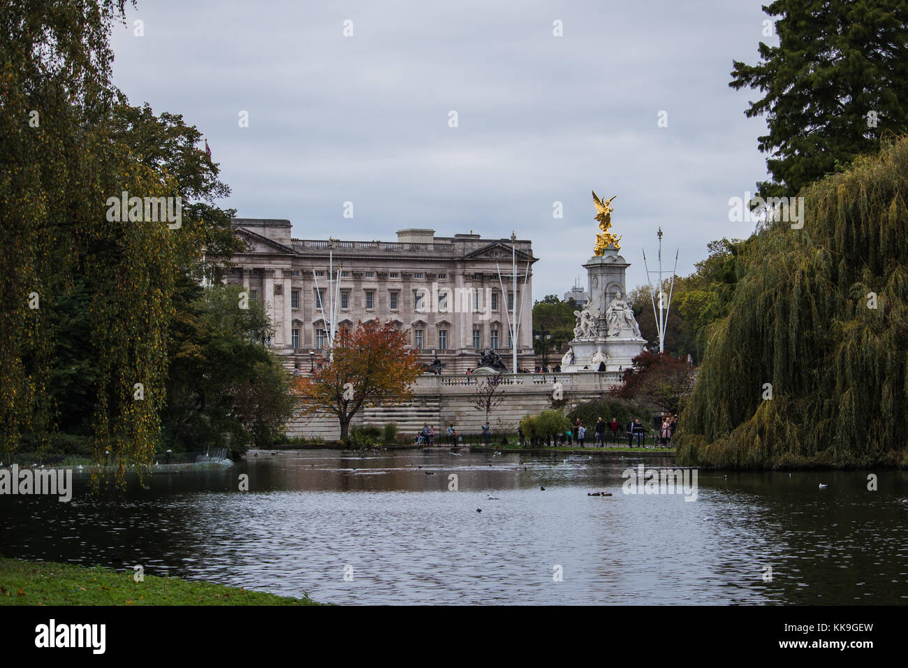 Buckingham Palace view from St. James Park in London Stock Photo - Alamy