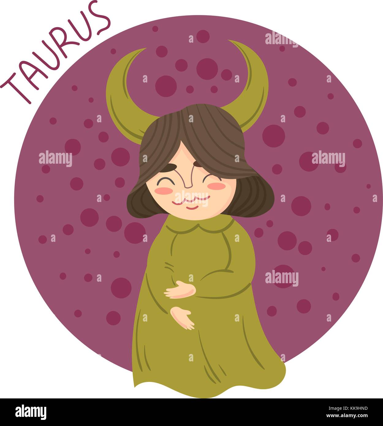 Cute zodiac sign - Taurus. Vector illustration Stock Vector Image & Art ...