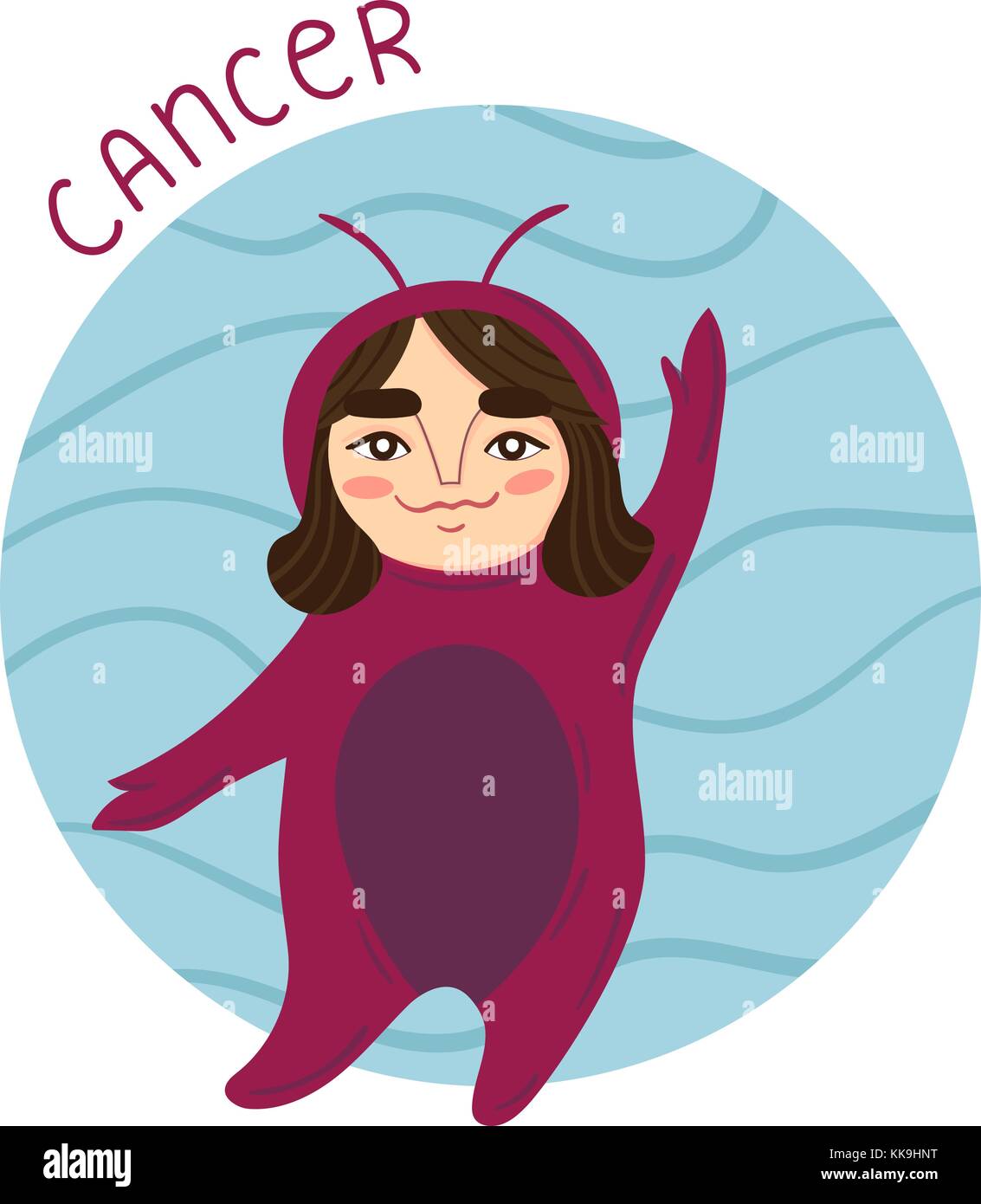Cute zodiac sign - Cancer. Vector illustration Stock Vector Image & Art ...