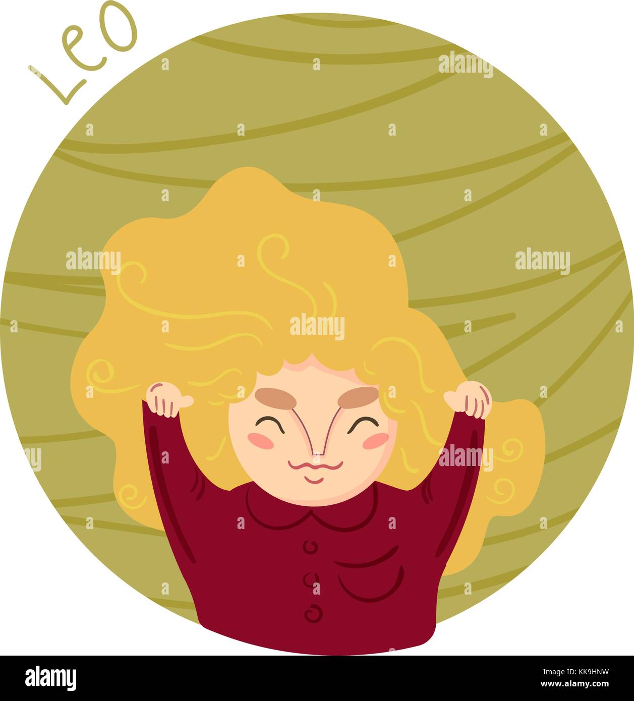 Cute zodiac sign - Leo. Vector illustration Stock Vector Image & Art ...