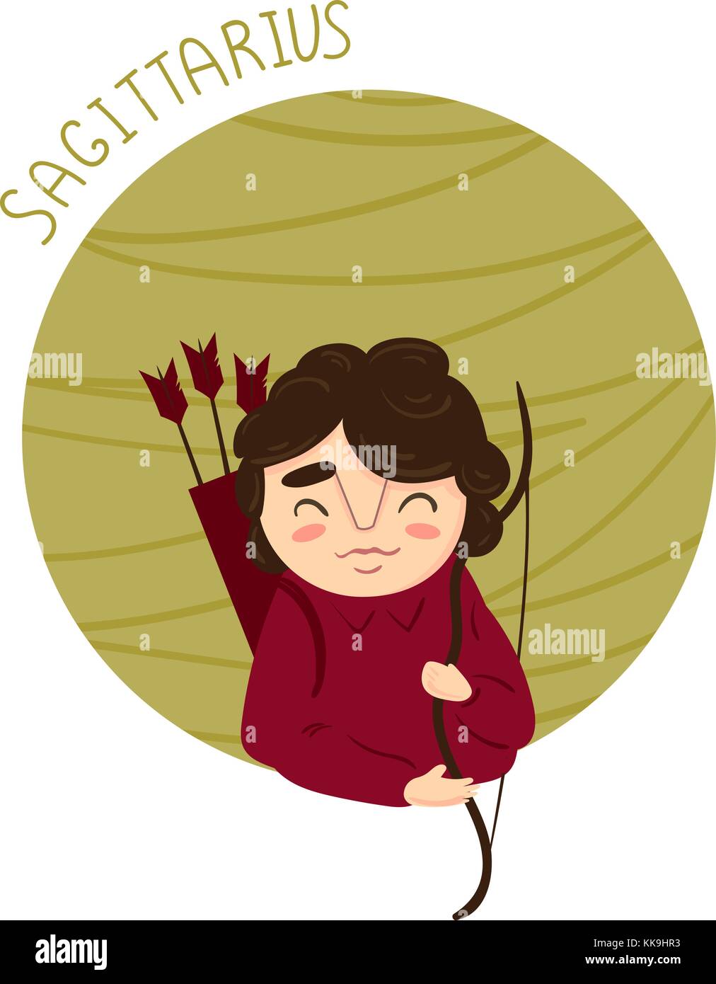 Cute zodiac sign - Sagittarius.Vector illustration Stock Vector Image ...