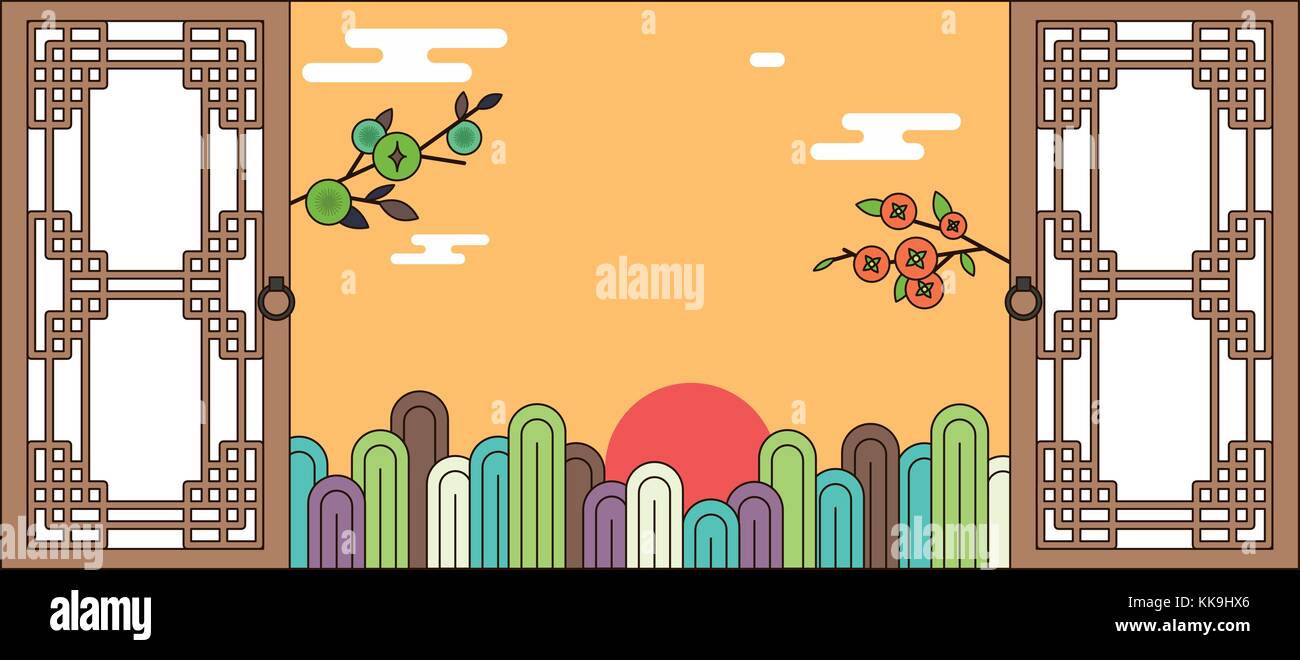 Korean traditional pattern background 003 Stock Vector Art ...