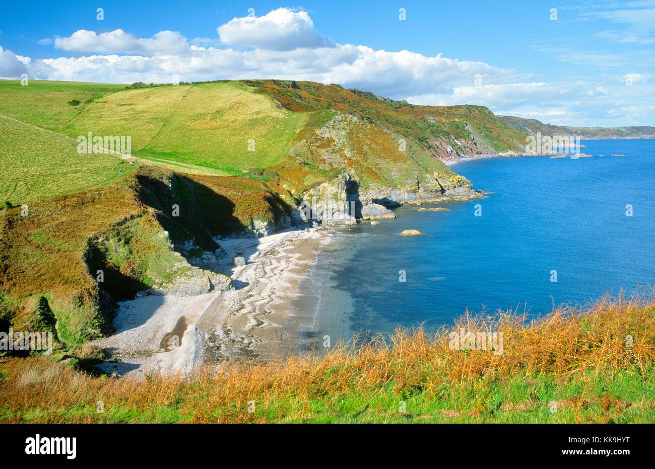 The South West Coast Path along English Channel cliff coast between ...