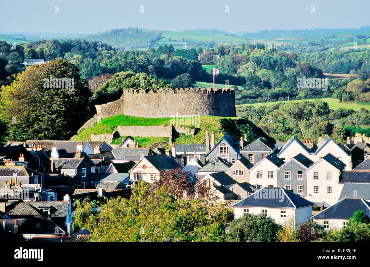 Totnes Castle in the County Devon town of Totnes in southwest England ...