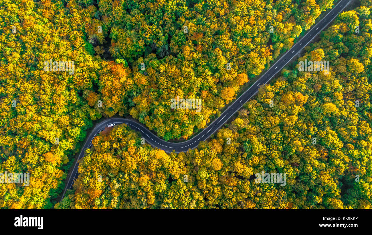 Drone view of curvy road hi-res stock photography and images - Alamy