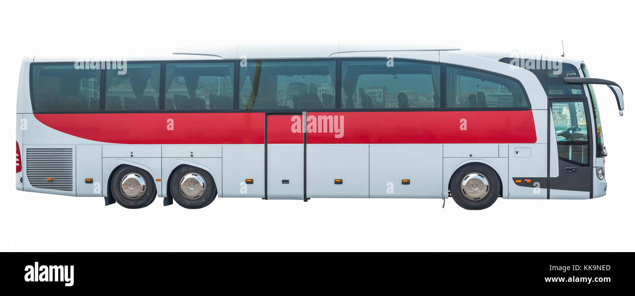Bus on isolated white background Stock Photo - Alamy