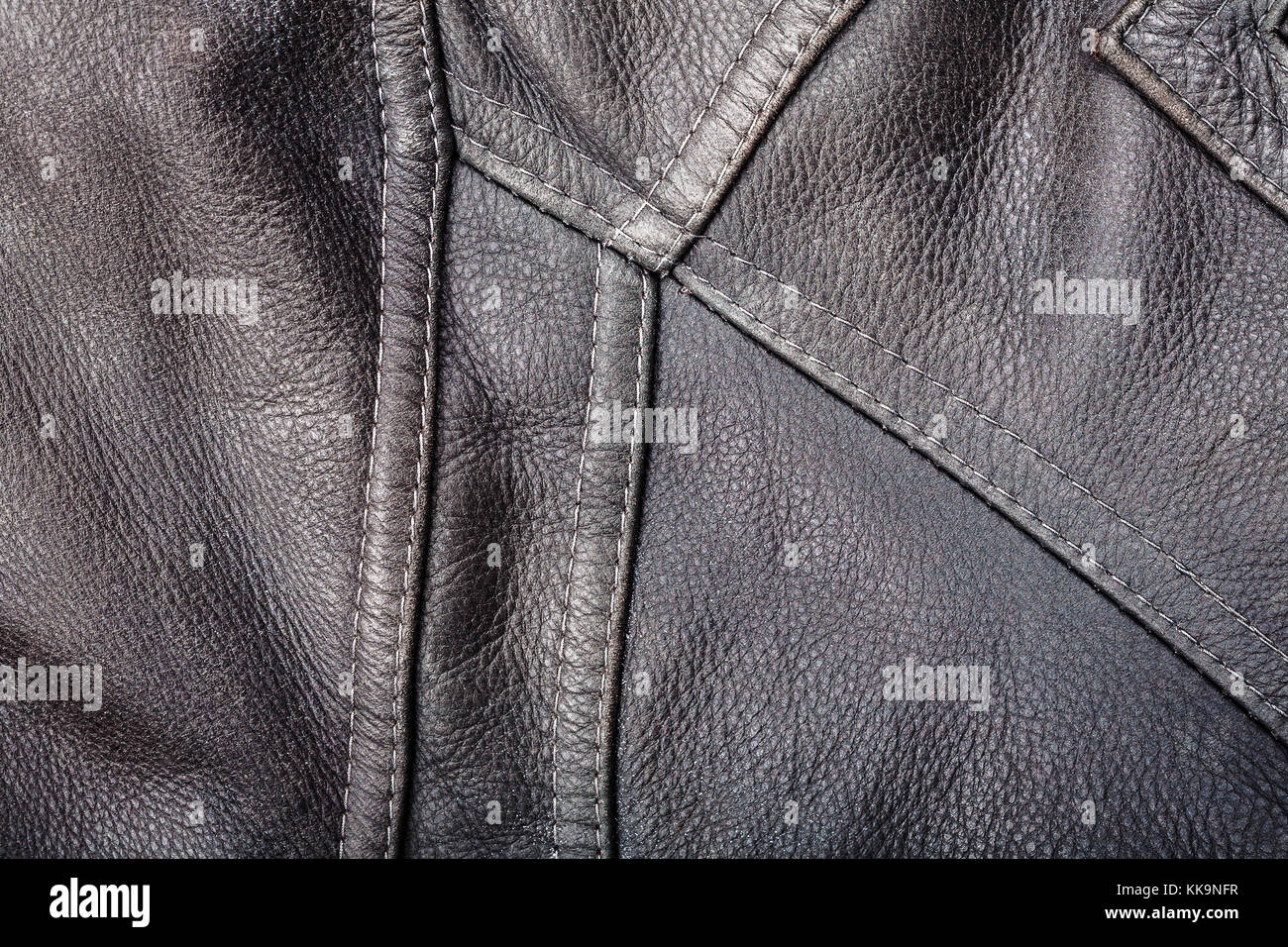 Scratched worn leather texture with seams Stock Photo - Alamy