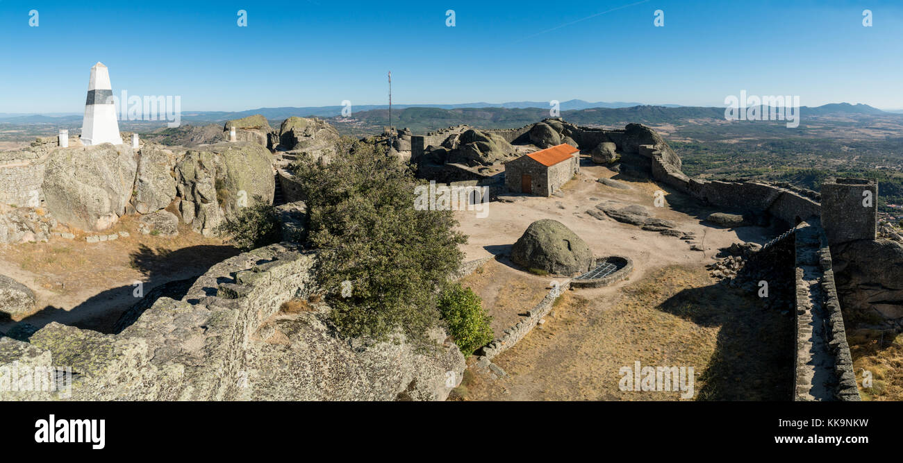 Panoramic view on Monsanto castle in Monsanto village, Portugal, built ...