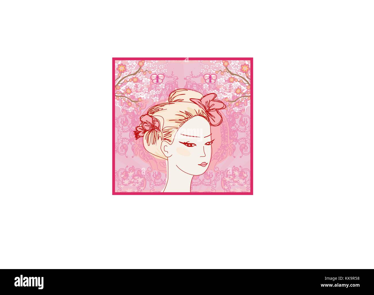 Abstract Beautiful Woman doodle Portrait Stock Vector Image & Art - Alamy