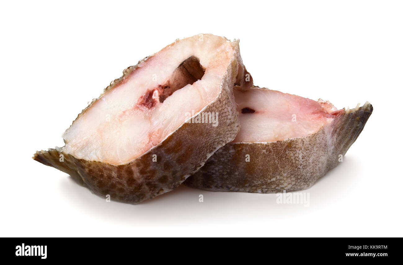 Raw steak of cod isolated on a white background Stock Photo - Alamy