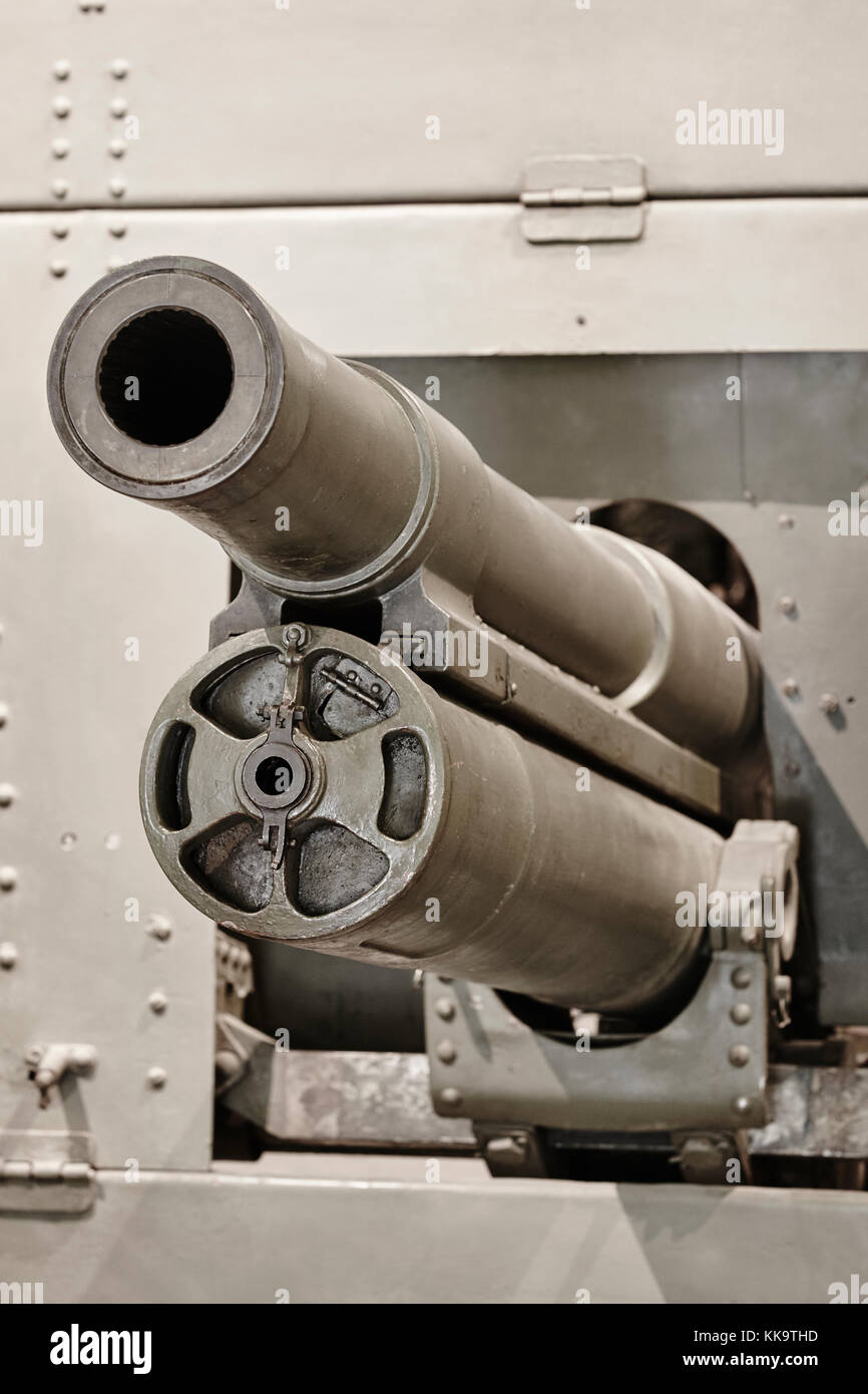 Second war world portable machine gun detail. Vertical Stock Photo - Alamy