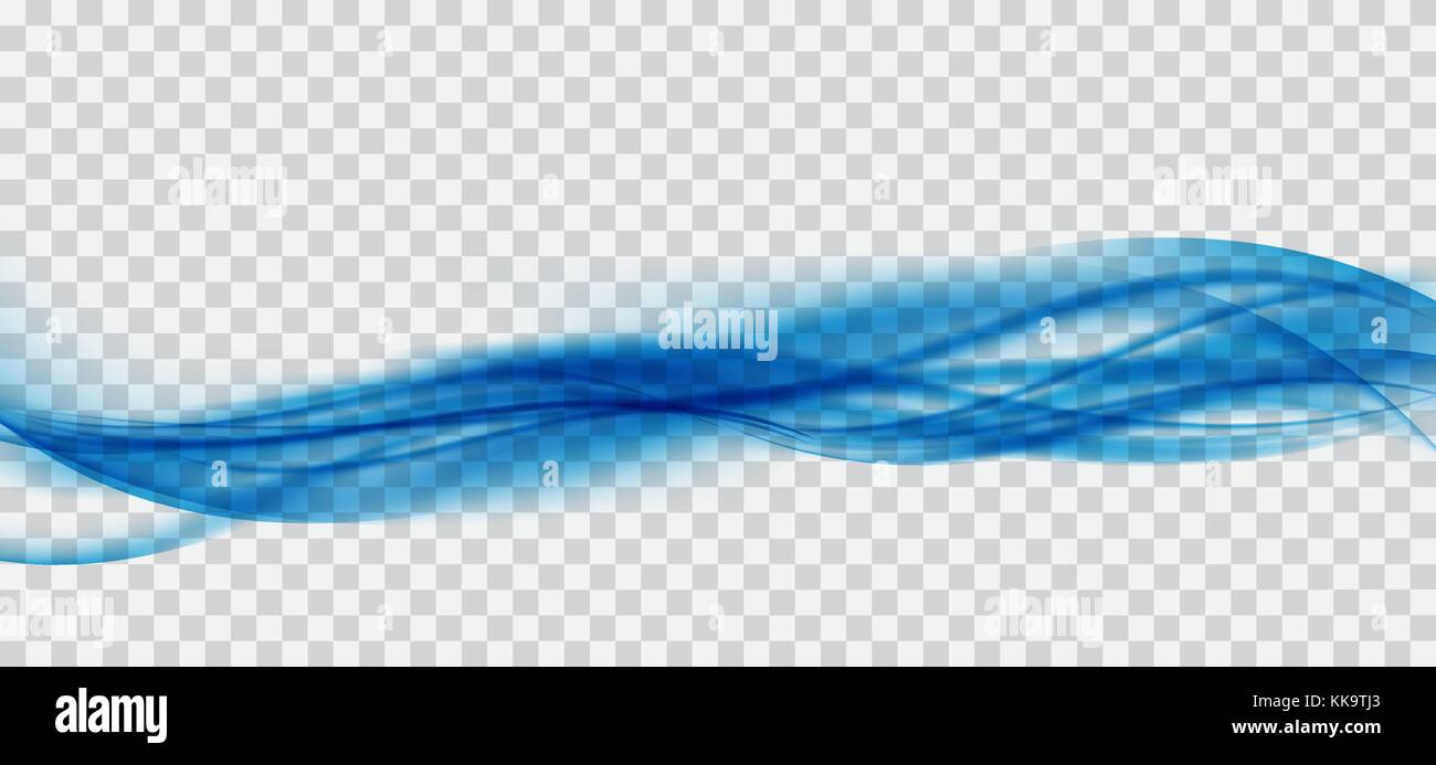 Abstract Blue Wave on transparent Background. Vector Illustration Stock ...