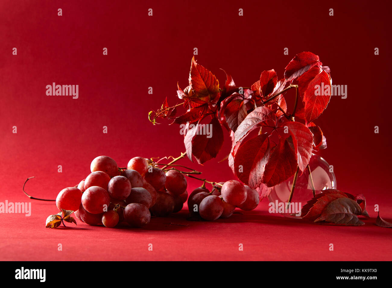 bunch of ripe red grapes Stock Photo - Alamy