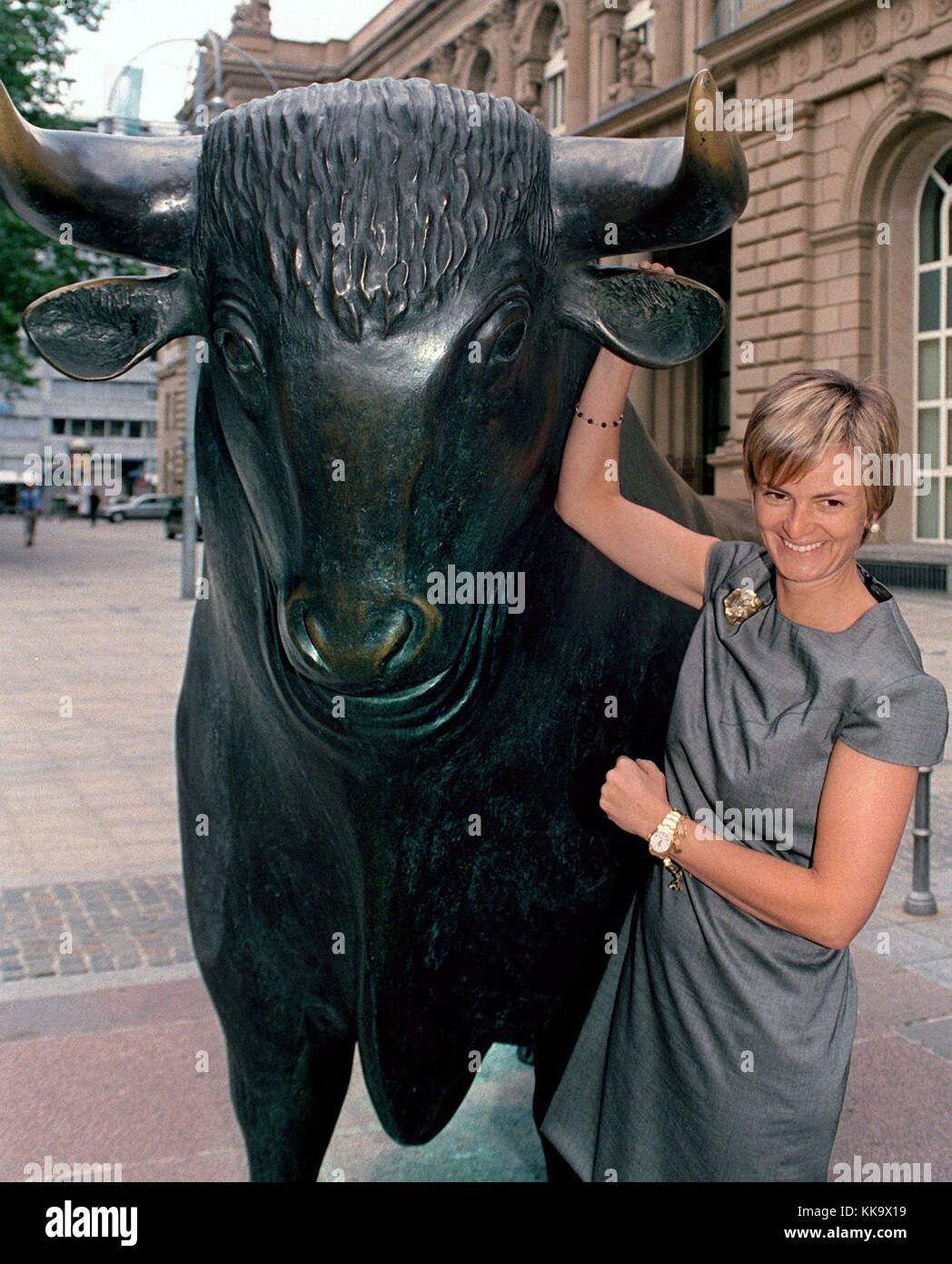 Princess Gloria von Thurn und Taxis poses in front of the Bull at ...