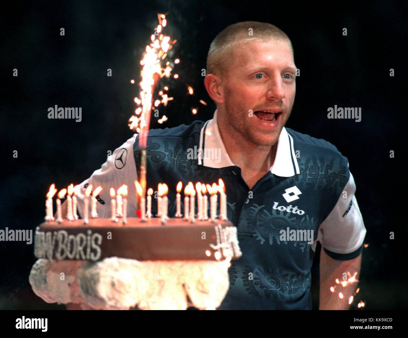 Boris Becker rejoices over a special birthday cake for him after ...