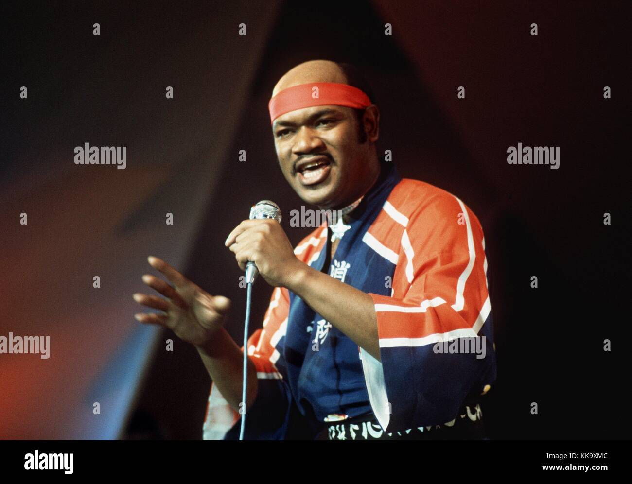 The American pop singer Carl Douglas performs on stage at MIDEM 75 in ...