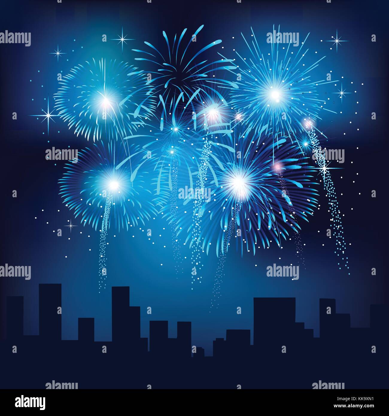 Fire works night sky Stock Vector Images - Alamy