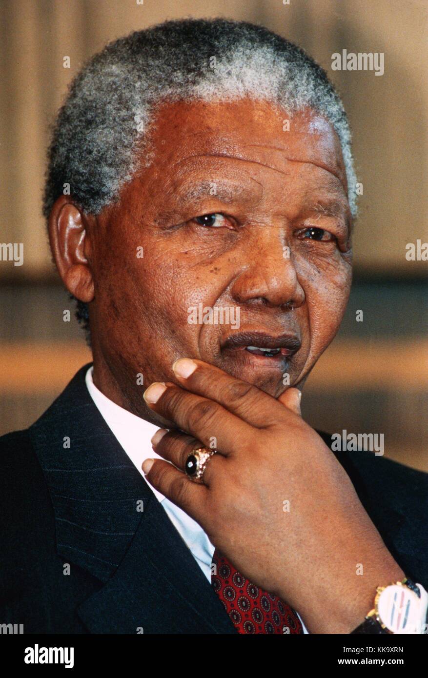 Nelson Mandela, chairman of the South African civil rights movement ...