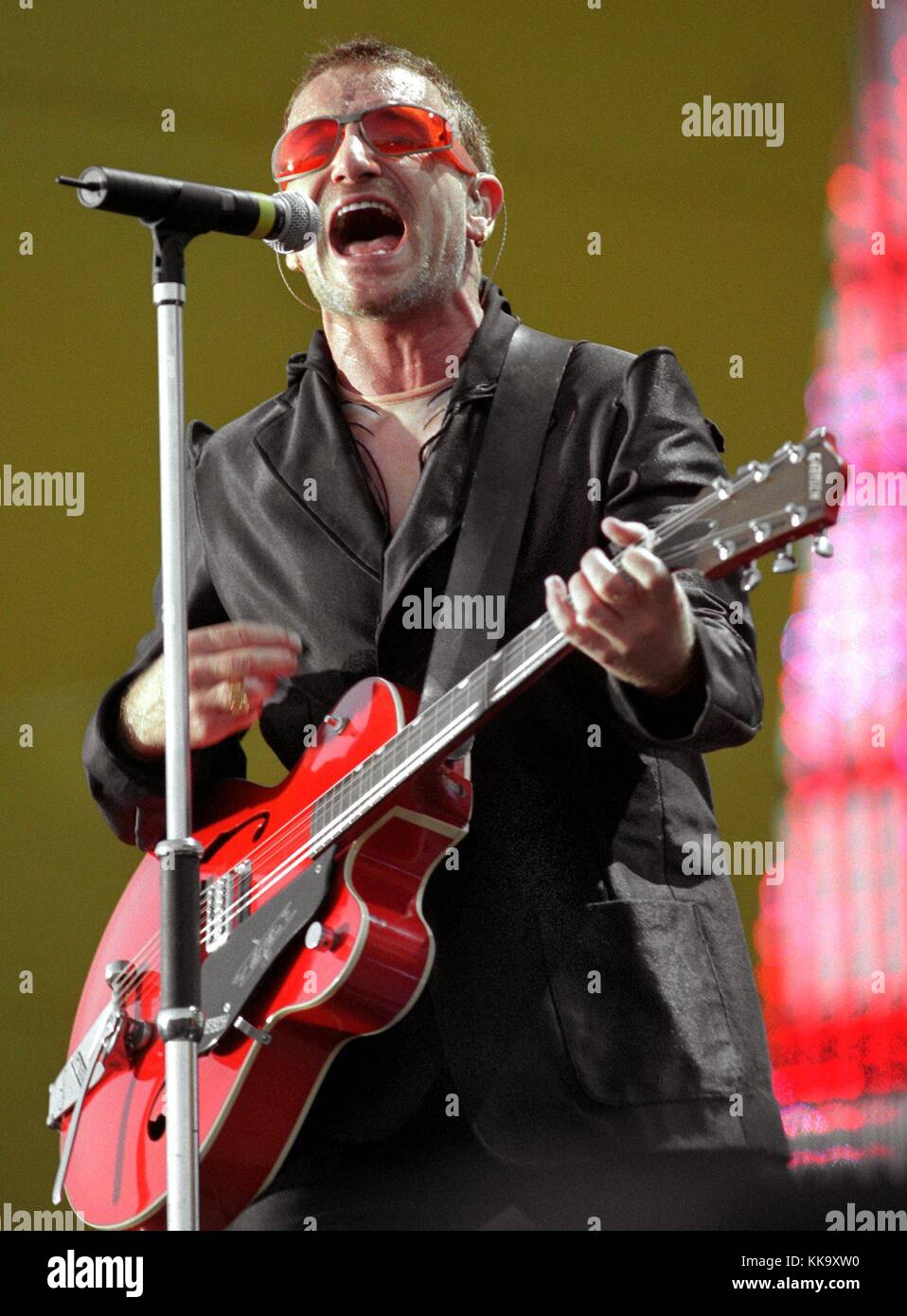 U2 singer Bobo performing on stage in Cologne, pictured on 28th July ...